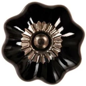 La finesse Porcelánová úchytka Sarah black, černá barva, porcelán 40 mm