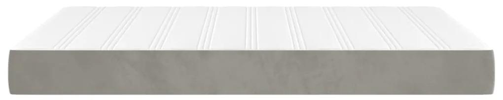 Taštičková matrace světle šedá 140 x 200 x 20 cm samet,  347808