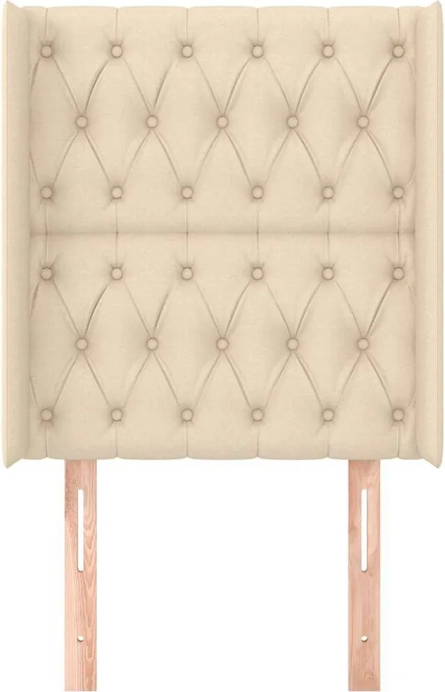 Čelo postele typu ušák krémové 83x16x118/128 cm textil 3119895