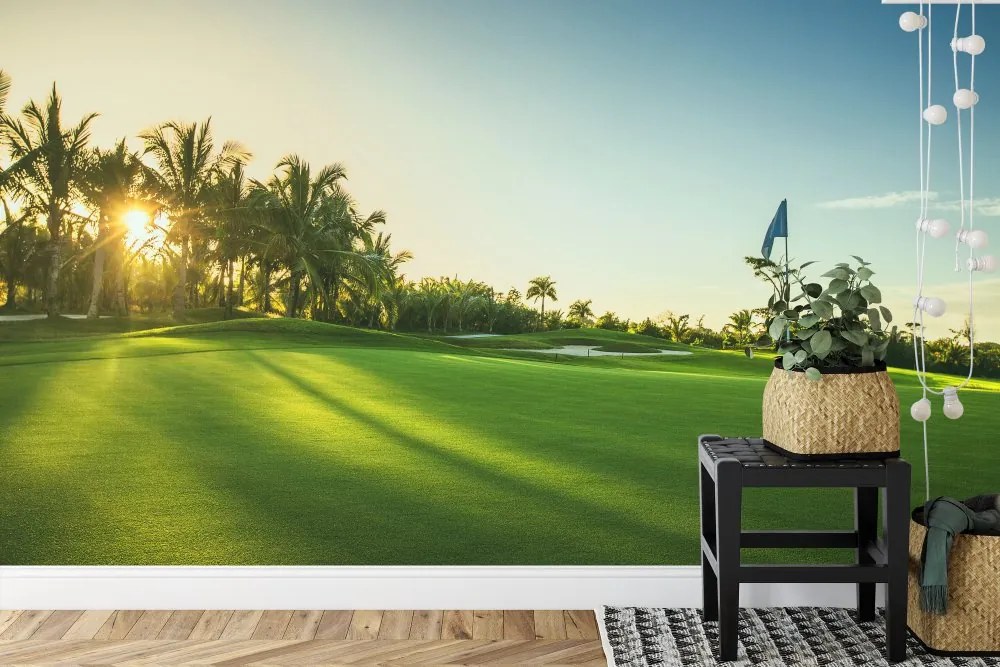 Fototapeta Golfové Hřiště Při Východu Slunce Hladký vinyl 270x180