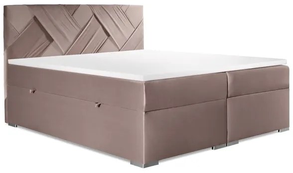 Čalouněná postel Fatima 160x200, šedá, vč. matrace a topperu
