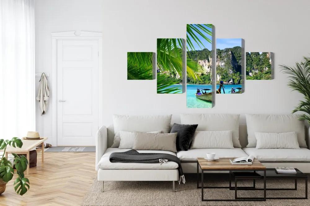 Vícedílný obraz Tropická Krajina 3D Nedostatek Nedostatek Přírodní plátno 250x150