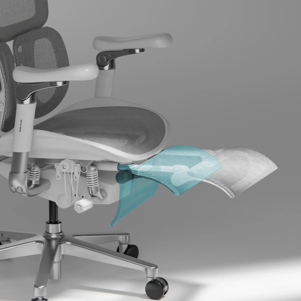 Ergonomická židle s podnožkou šedá Premium Normal Size: Diablo V-Kinetic