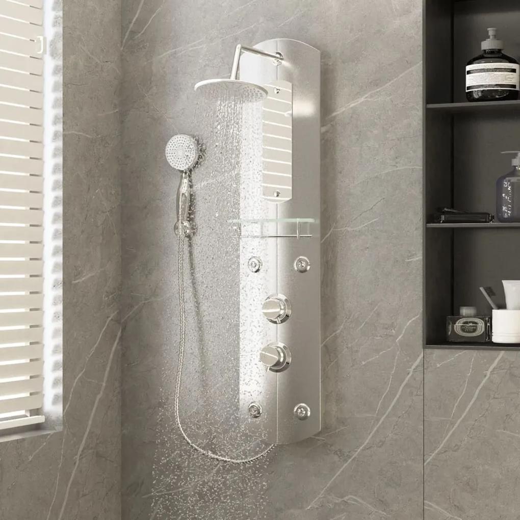 Sprchový panel set - nerezová ocel + sklo | stříbrný
