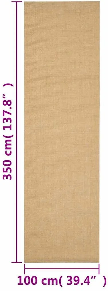 Koberec přírodní sisal 100 x 350 cm 136315