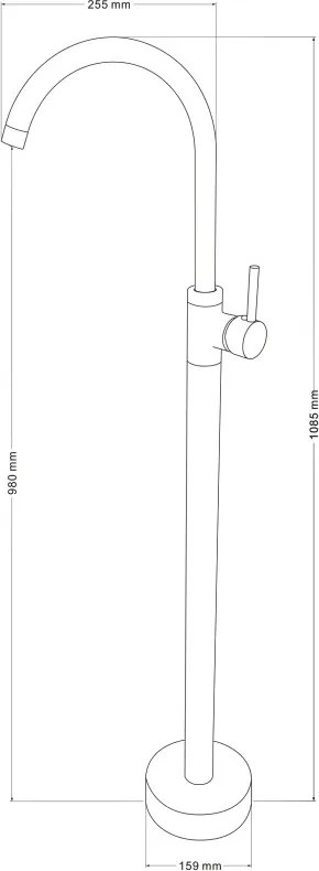 Mexen Alma, volně stojící umyvadlová baterie h-1085, chromová, 75034-00