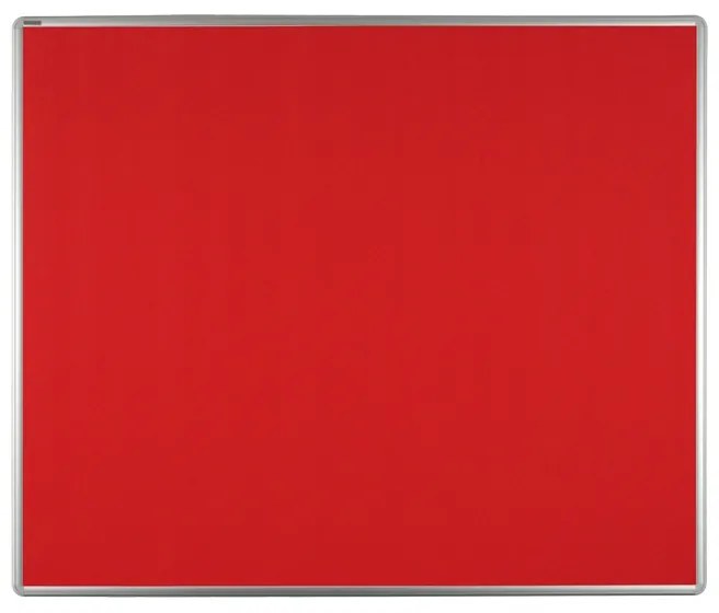 Textilní nástěnka ekoTAB v hliníkovém rámu, 1200 x 900 mm, červená