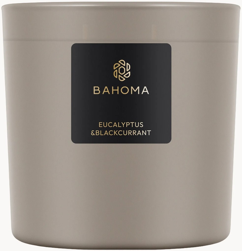 Ručně vyrobená vonná svíčka se třemi knoty Eucalyptus & Blackcurrant (freesie, gardénie, pižmo)