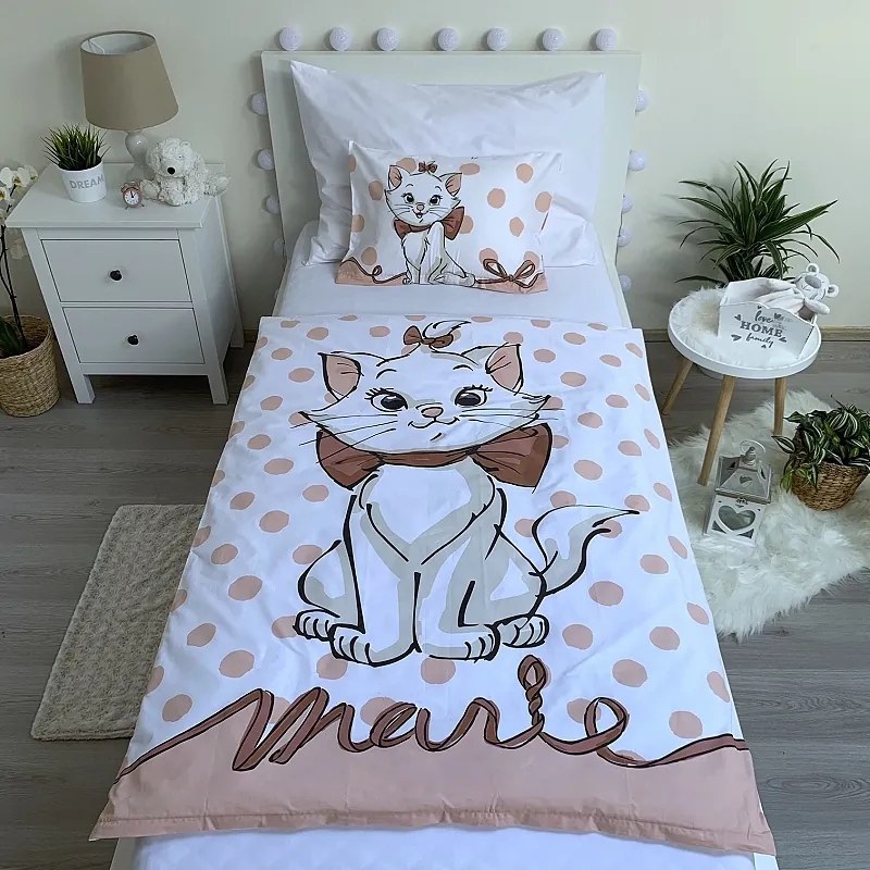 Jerry Fabrics Disney povlečení do postýlky Marie Cat Dots 03 baby 100x135, 60x40 cm