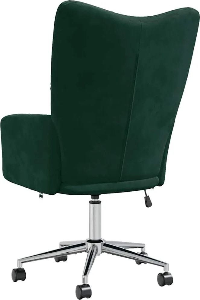 Relaxační křeslo tmavě zelené samet 328163