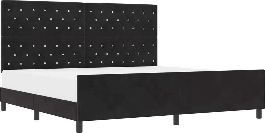 Postel s boxspringem s čelo Černá 200 x 200 cm samet 3344899