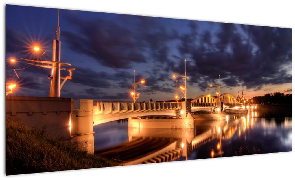 Obraz osvětleného mostu (100x40cm)