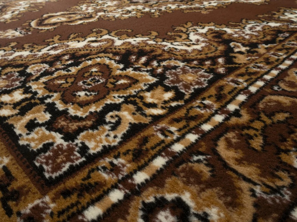 Alfa Carpets, Kusový koberec TEHERAN T-102 brown, 80x150, hnědá, chodba / předsíň