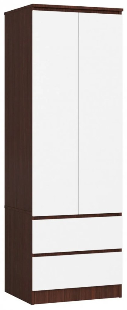 Skříň STAR S60 2D 2SZ - wenge/bílá
