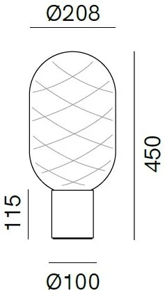 Il Fanale Bloom, stolní lampa z mosazi a kouřového šedého skla, 1x15W LED E27, průměr 20,8cm