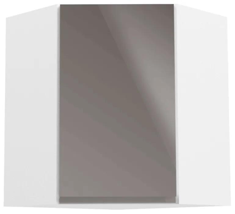 TEMPO Horní skříňka, bílá / šedý extra vysoký lesk, AURORA G60N