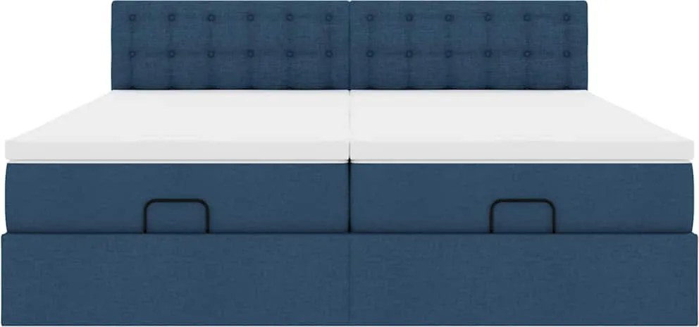 Osmanský rám postele s matracíes modrá 180x200cm textil 3312042