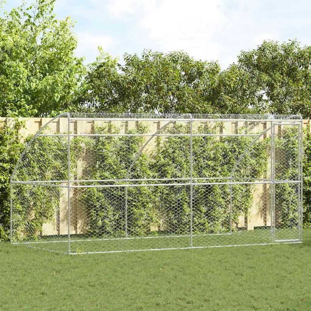 Psí kennel 2 ks Stříbrná 4 x 2 x 2 m Pozinkovaná ocel 3368333