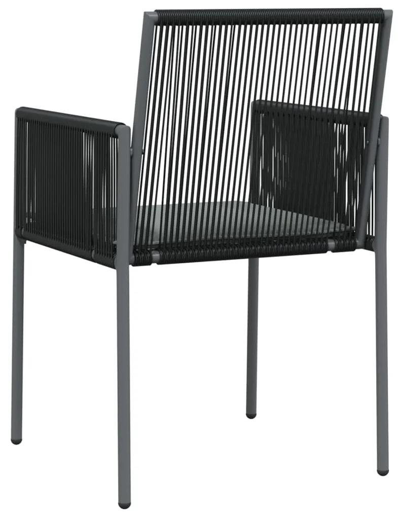 Zahradní židle s poduškami 2 ks černé 54x60,5x83,5 cm polyratan - Default Title