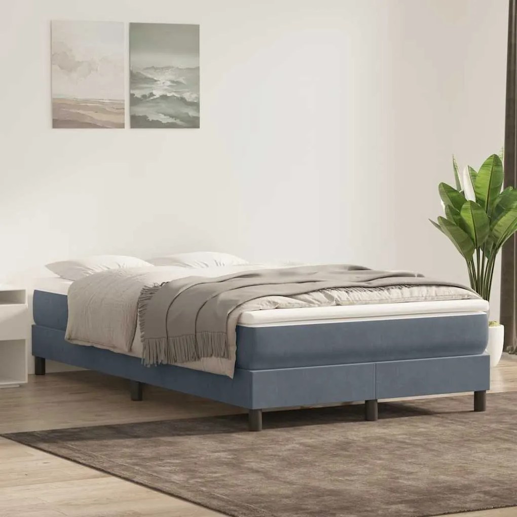 Box spring postel s matrací tmavě šedá 120x220 cm samet