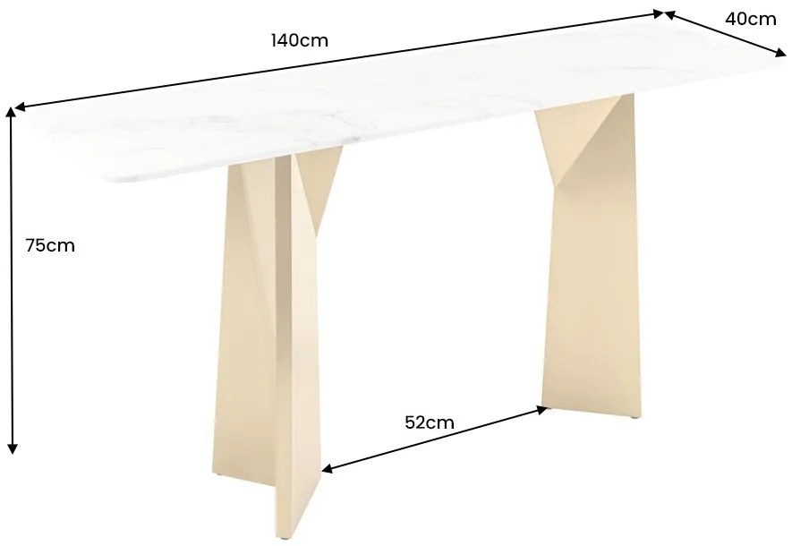 Designová konzole Napayshni 140 cm bílá