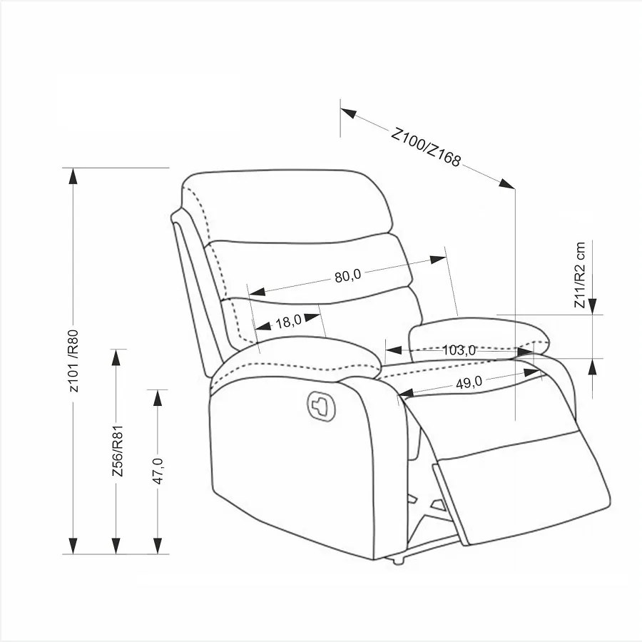 Polohovací křeslo Culver, béžová