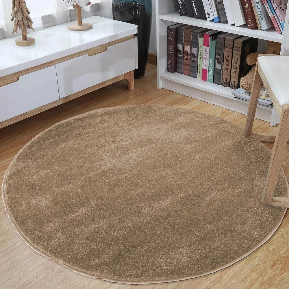 Béžový kulatý koberec do každého pokoje Šířka: 160 cm | Délka: 160 cm