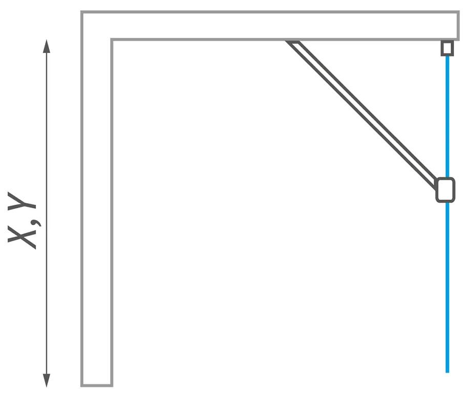 Roth Čtvercový nebo obdélníkový sprchový kout GDO1N+GBN Varianta: šířka dveří: 90 cm, šířka pevné stěny: 90 cm, orientace: Uni - (GDO1N/900_GBN/900), Barva profilů a typ výplně: profily: brillant, výplň: transparent