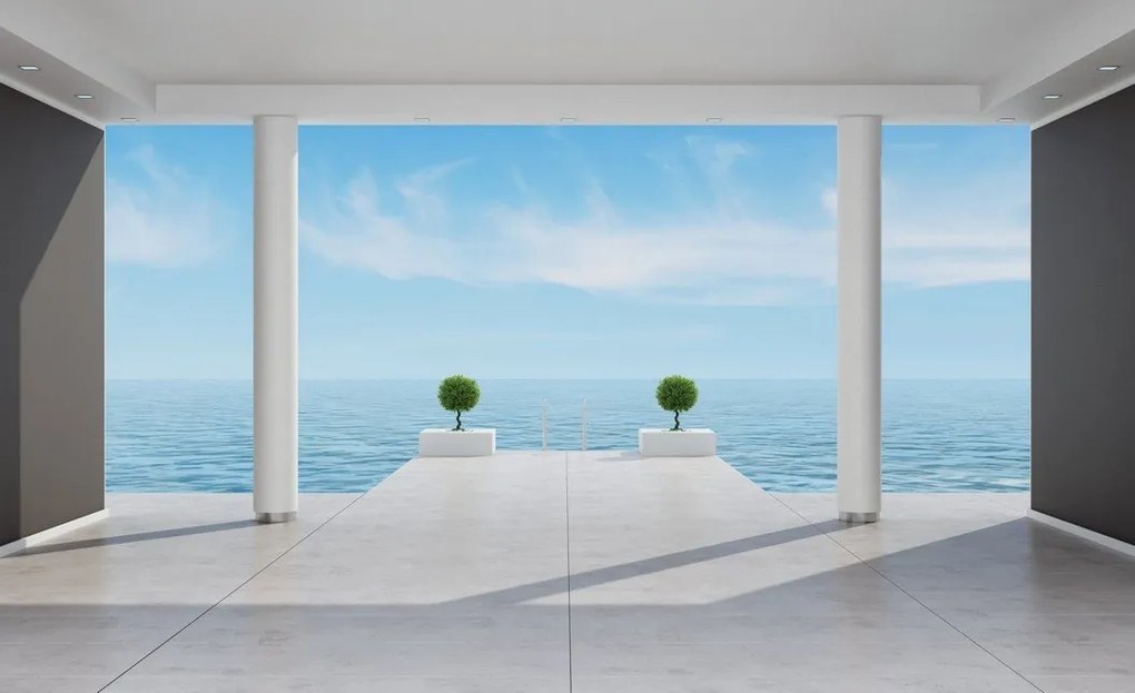 Postershop Fototapeta: Výhled na moře (terasa) - 184x254 cm