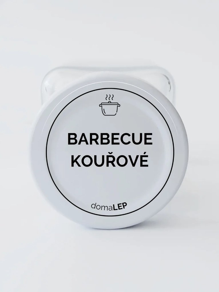 Samolepka na kořenky BARBECUE KOUŘOVÉ průhledná 5 cm tučné písmo
