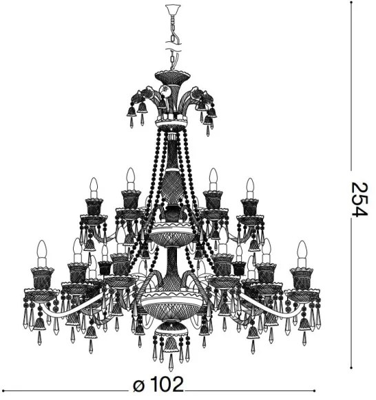 Ideal Lux - Křišťálový lustr na řetězu REDENTORE 18xE14/40W/230V pr. 102 cm čirá