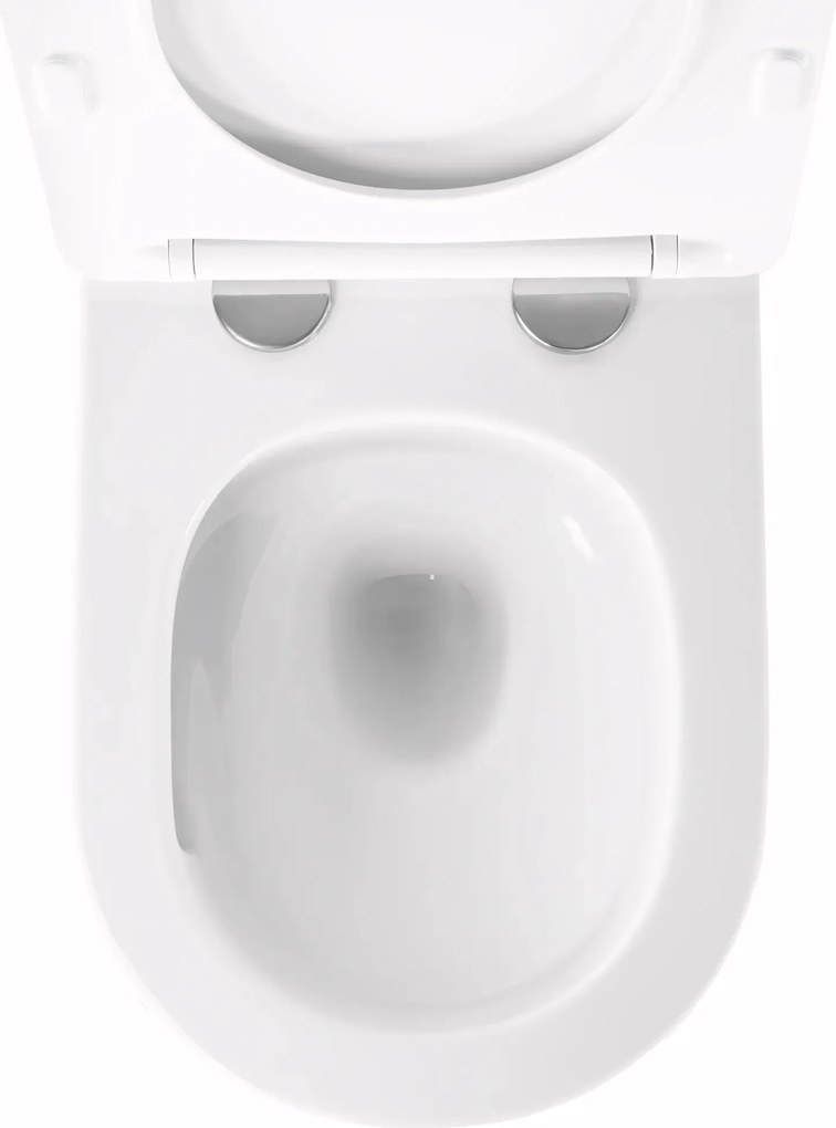 Rea Tito, závěsná WC mísa 495x360x355 mm, Tornado NFQ + WC sedátko s pomalým zavíráním, bílá lesklá, REA-C6800