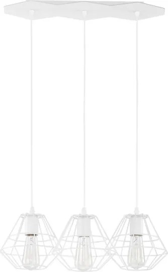 Lustr na lanku DIAMOND 3xE27/60W/230V bílá