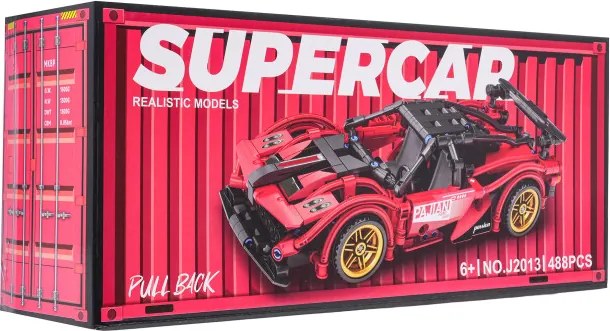 Stavebnice auta SUPERCAR No.J2013 červená - 482 dílků