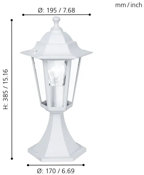 EGLO 22466 - Venkovní lampa LATERNA 5 1xE27/60W