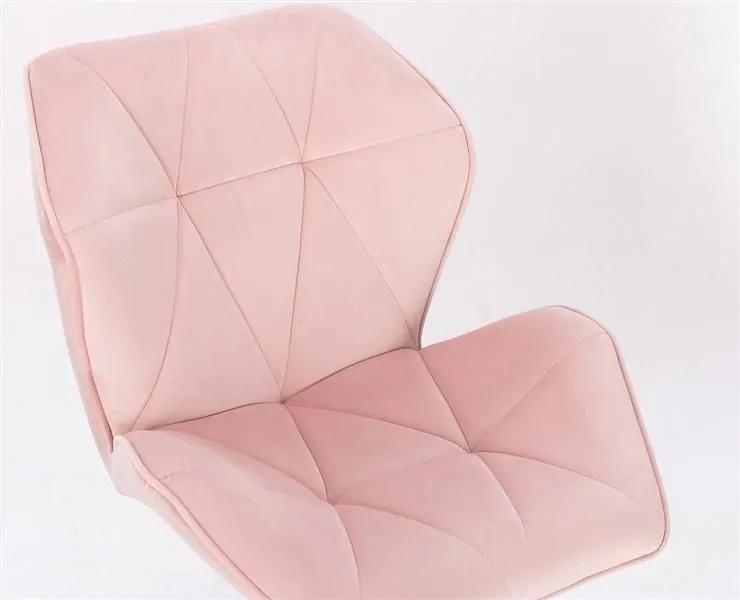 LuxuryForm Židle MILANO MAX VELUR na černém kříži - světle růžová