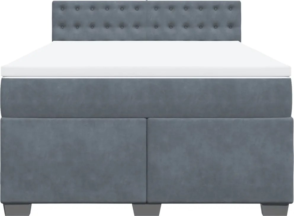 Box spring postel s matrací tmavě šedá 140x200 cm samet 3288643