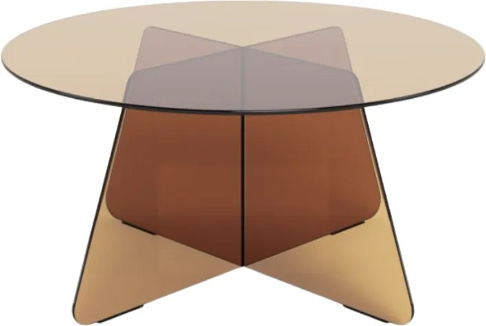 Skleněný konferenční stolek Samos 80 cm hnědý