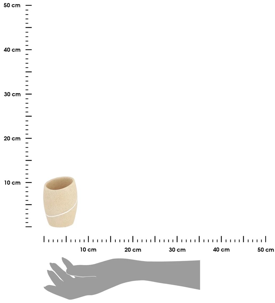 Koupelnový pohár Caldarela, písková, 300 ml