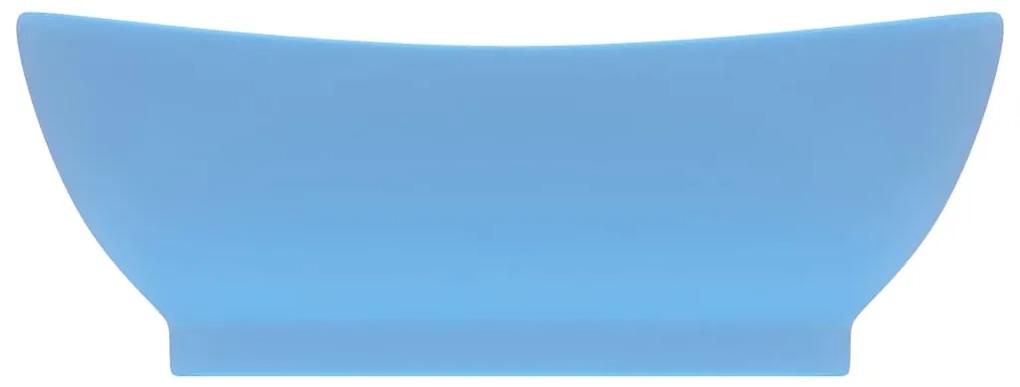 Luxusní umyvadlo přepad oválné světle modré 58,5x39 cm keramika,  146934