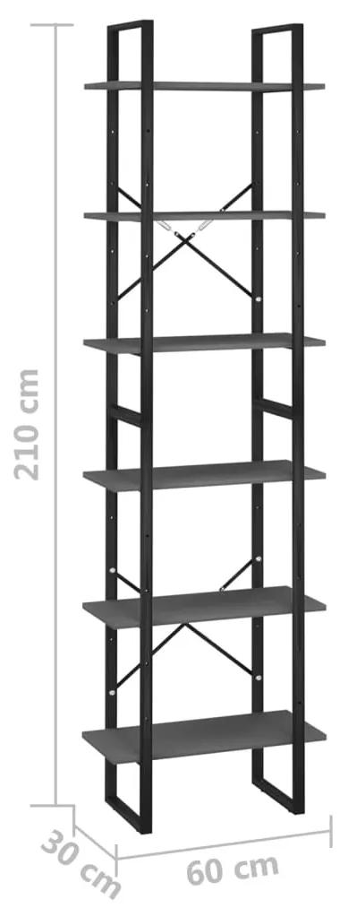 Úložný regál šedý 60 x 30 x 210 cm kompozitní dřevo - Default Title