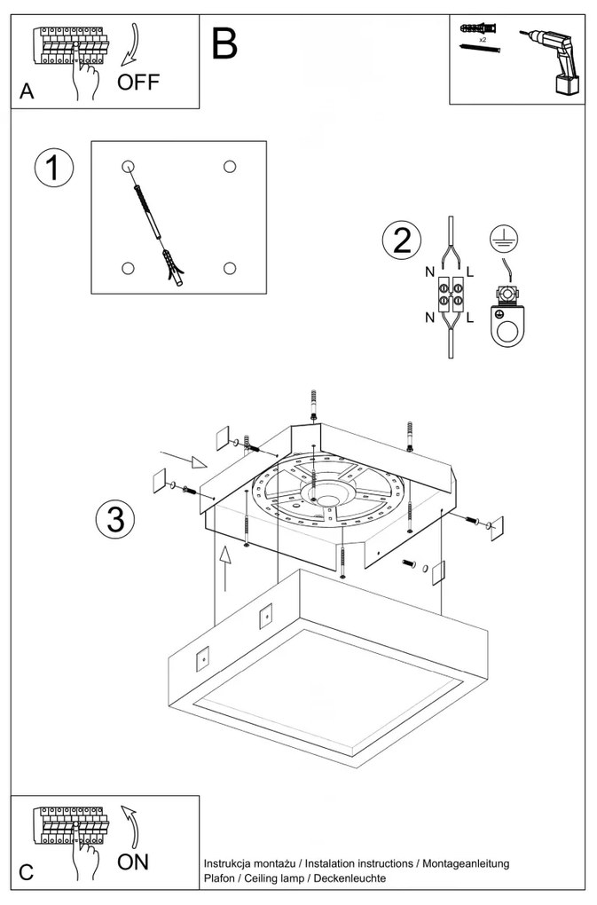 Stropní LED svítidlo Riza, 1x LED 18w, 3000k, beton