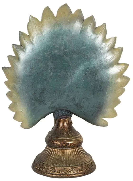 Modro-zlatá dekorace páv – 22x12x30 cm