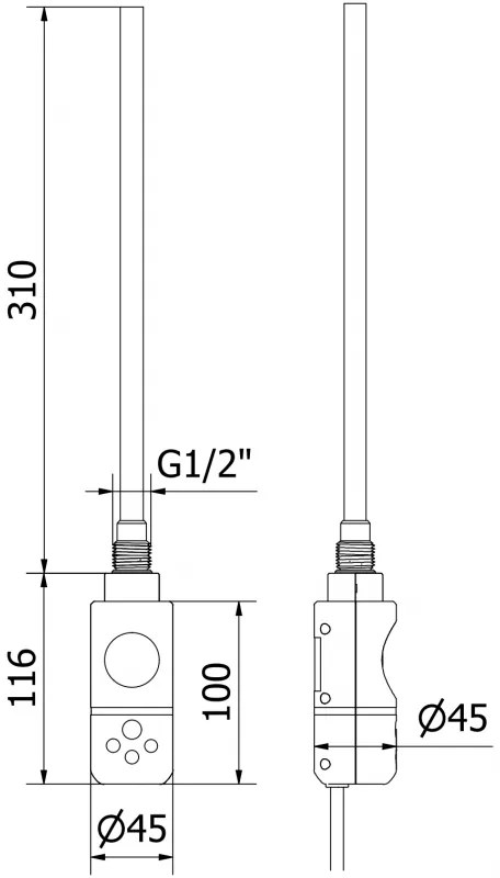 Mexen Mars, elektrické topné těleso 700 x 400 mm, 300 W, bílá, W110-0700-400-2300-20