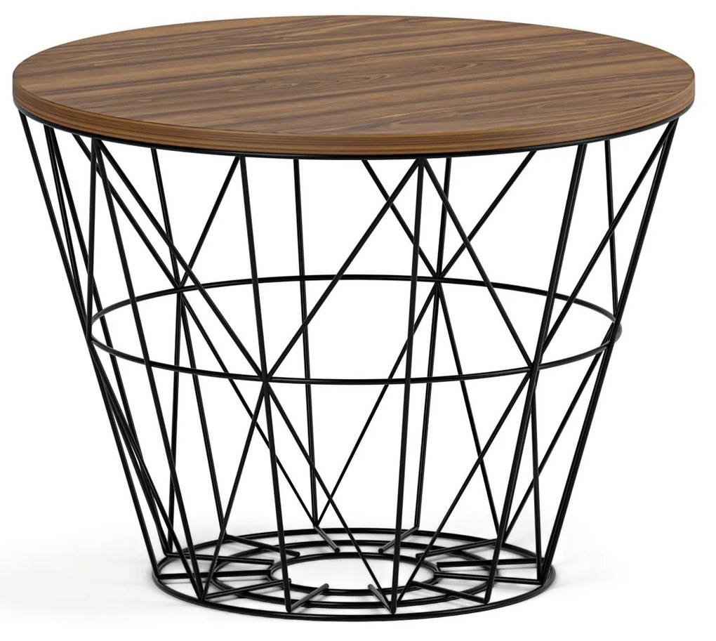 Kulatý konferenční stolek STILO, průměr 60 cm, ořech