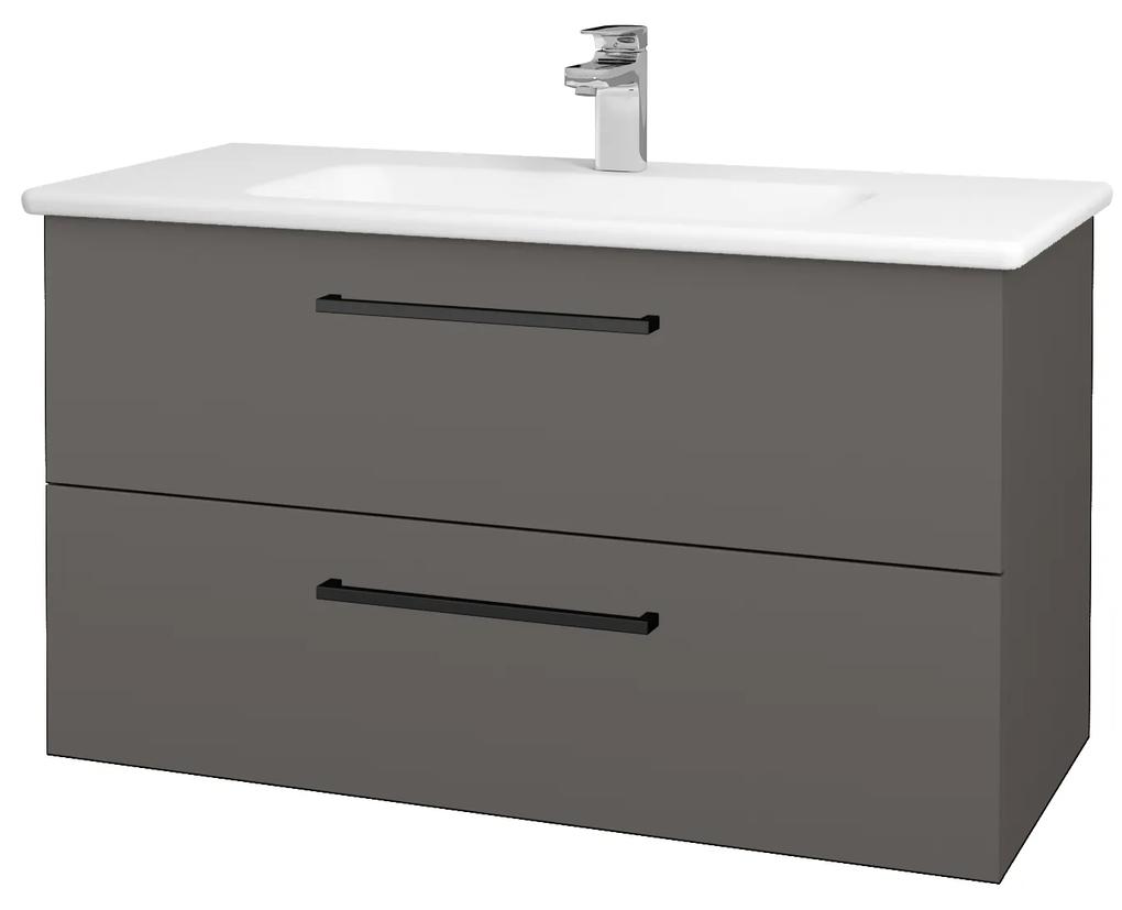 Dřevojas Koupelnová skříň GIO SZZ2 100 Varianta: M01 Bílá mat / Úchytka T01 / M01 Bílá mat
