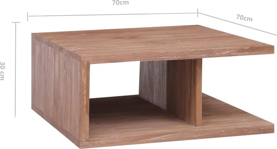 vidaXL Konferenční stolek 70 x 70 x 30 cm masivní teakové dřevo [287898]