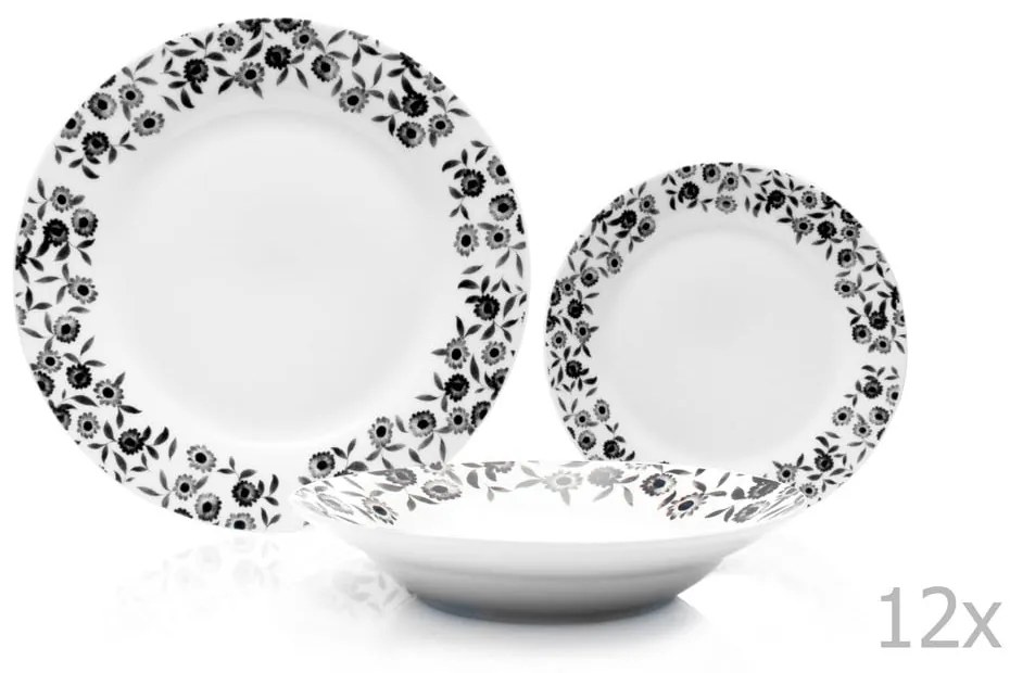 12dílná porcelánová sada nádobí Sabichi Bramble Duro