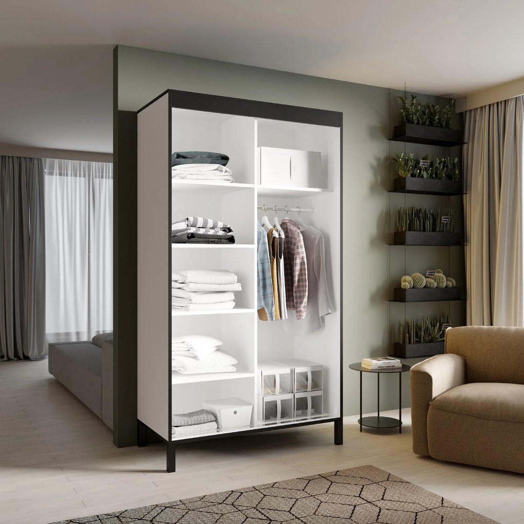ADRK Furniture Posuvná skříň BELL-M 120 SW-BLM-120-W
