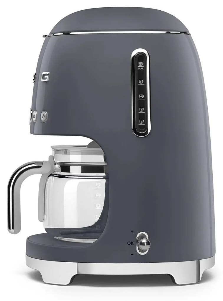 Kávovar na překapávanou kávu Smeg 50's style DCF02GREU / 1050 W / 1,4 l / šedá